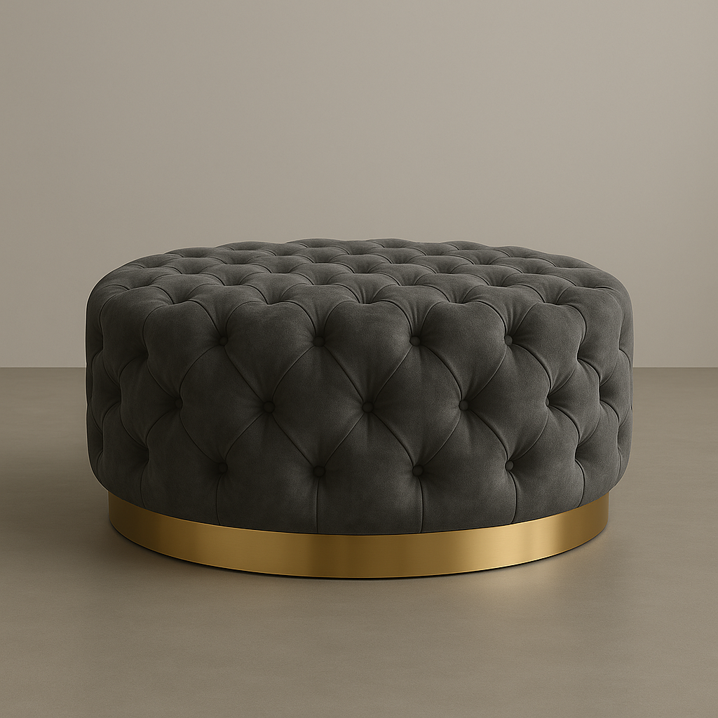 The Royal Handmade Round Fully Upholstered Chesterfield Coffee Table ...